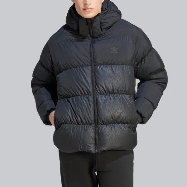 Adidas Originals Down Regen Monogram Hooded Puffer Jacket