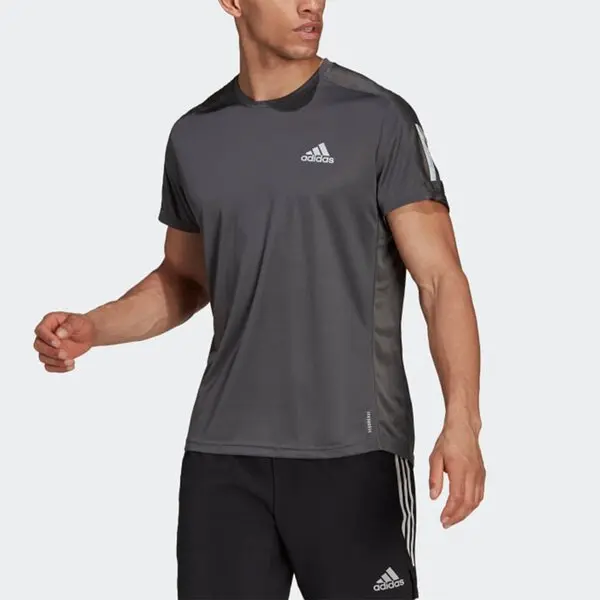 Adidas Own The Run Training Short Sleeve Shirt - Dark Gray