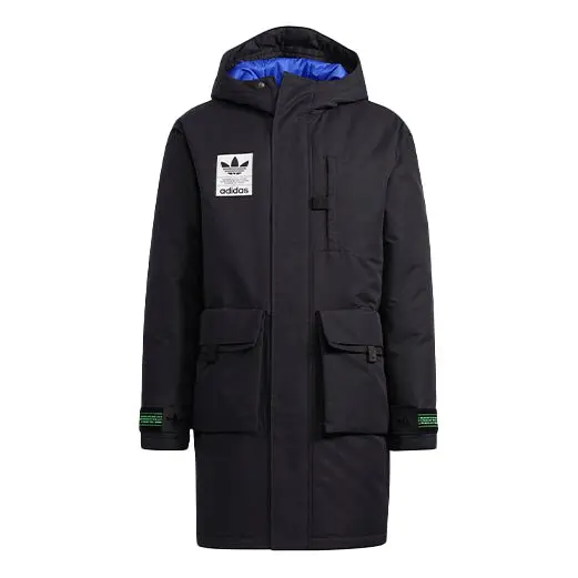 Adidas Originals 2 In 1 Sports Long Hooded With Down Feather Black Jacket - Default Color