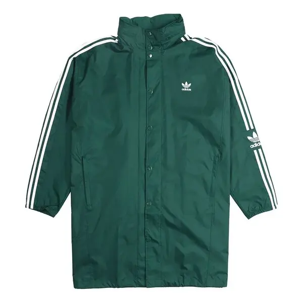 Adidas Originals Long Windbreaker Coat - Green