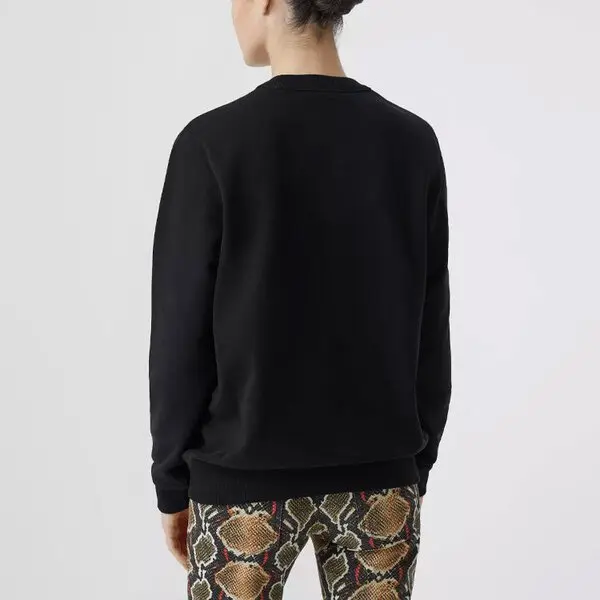 Burberry Round Neck Long Sleeve Pullover - Black