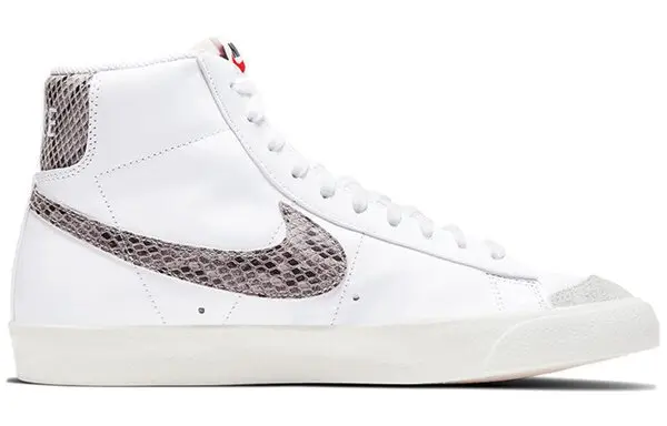Nike Blazer Mid '77 High Top Sneakers With Snakeskin Detail - White