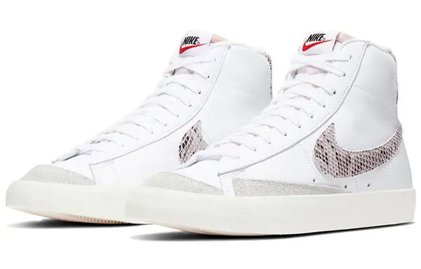 Nike Blazer Mid '77 High Top Sneakers With Snakeskin Detail - White
