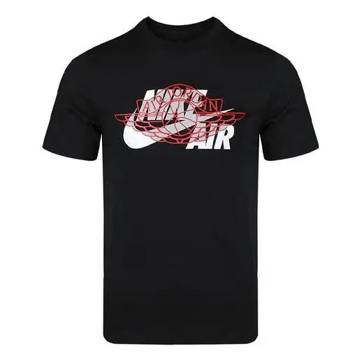 JORDAN Air Wings Round-neck Short-sleeve Tee - Black
