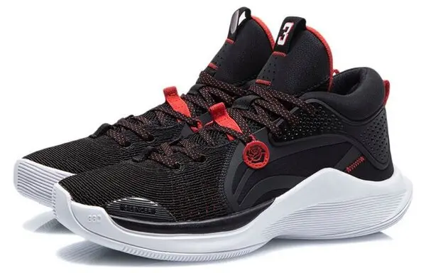 LI-NING Silencer Athletic Mid-top Sneakers - Black/red