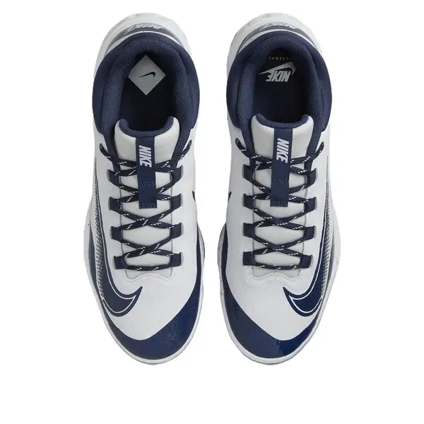 Nike Alpha Huarache Elite 4 Low Athletic Cleats - White/navy