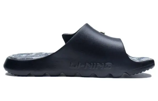 LI-NING Slides With Camouflage Detailing - Black Camo