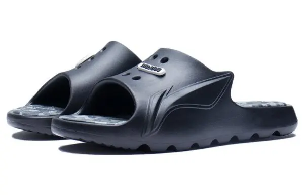 LI-NING Slides With Camouflage Detailing - Black Camo