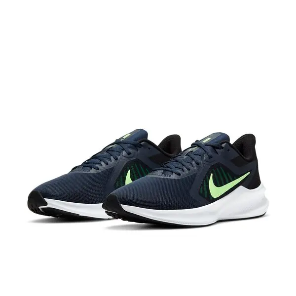 Nike Downshifter Athletic Sneakers - Black/white/green