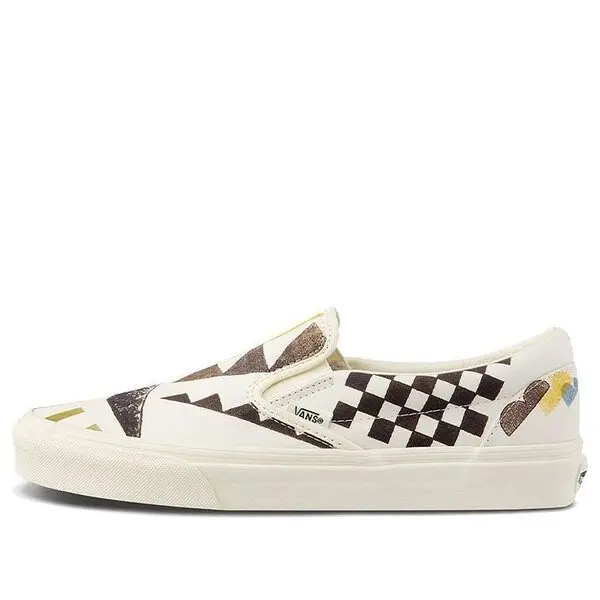 VANS Moma X Classic Slip-on "vasily Kandinsky's Orange" Graphic Printed Slip-on Sneakers - White
