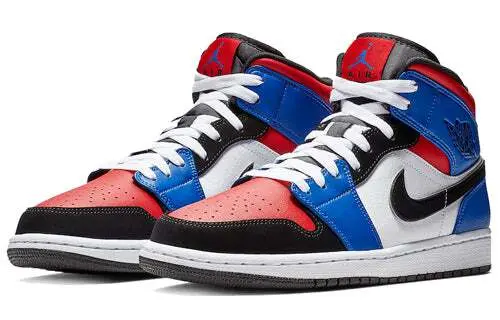 JORDAN 1 Retro Mid 'top 3 - White/black-hyper Royal-university Red
