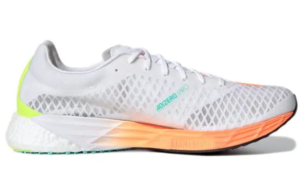 Adidas Adizero Adios Pro Athletic Sneakers - White/orange