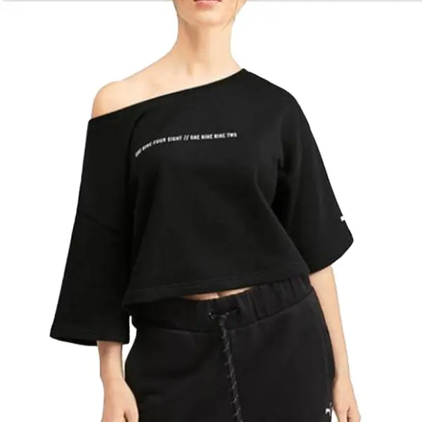 PUMA Printed Round Neck Sweatshirt - Black