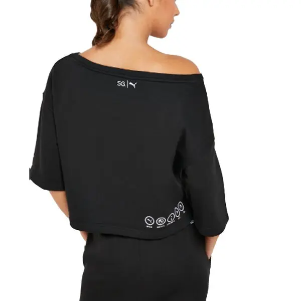 PUMA Printed Round Neck Sweatshirt - Black