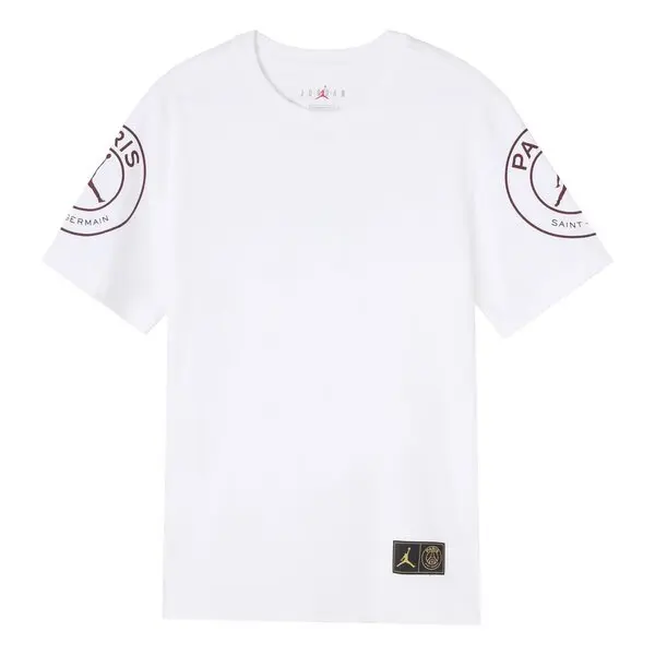 JORDAN Paris Saint-germain Printing Logo Short Sleeve - White