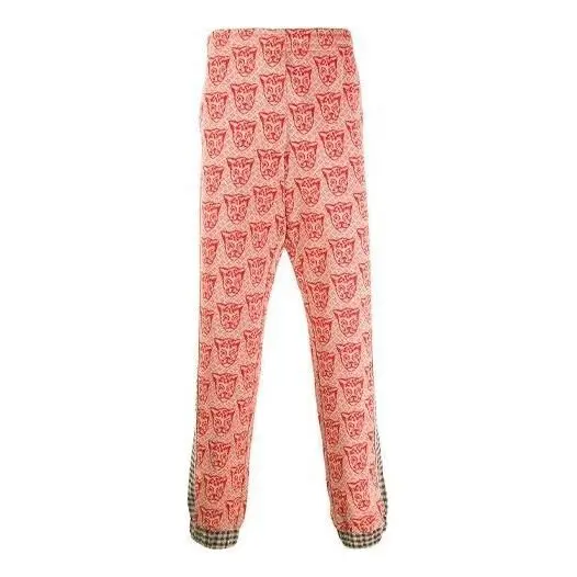 Gucci Houndstooth Cat Print Track Pants - Orange