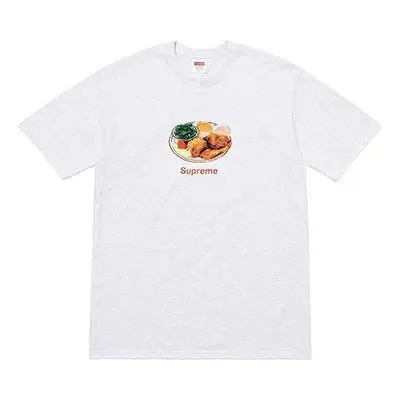 Supreme Ss18 Chicken Dinner Tee Ash Printing Short Sleeve Gray - Grey