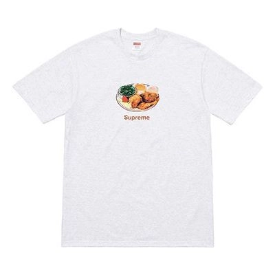 Supreme Ss18 Chicken Dinner Tee Ash Printing Short Sleeve Gray - Grey