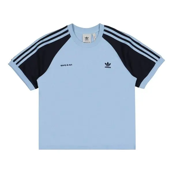 Adidas Sporty & Rich X T-shirt - Light Blue/navy
