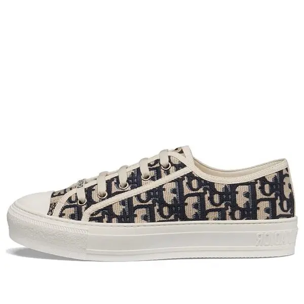 Dior Walk'n' Oblique Navy Canvas Sneakers - Blue