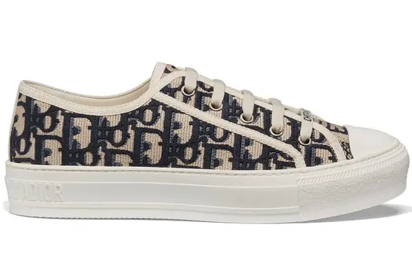 Dior Walk'n' Oblique Navy Canvas Sneakers - Blue