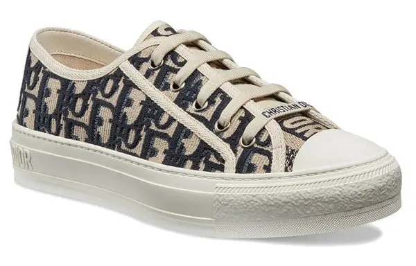 Dior Walk'n' Oblique Navy Canvas Sneakers - Blue