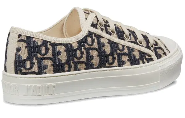 Dior Walk'n' Oblique Navy Canvas Sneakers - Blue