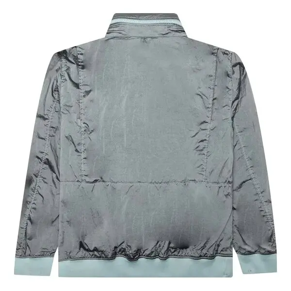 Stone Island Waffen Patch Foldable Hooded Zip Up Jacket - Sky Blue