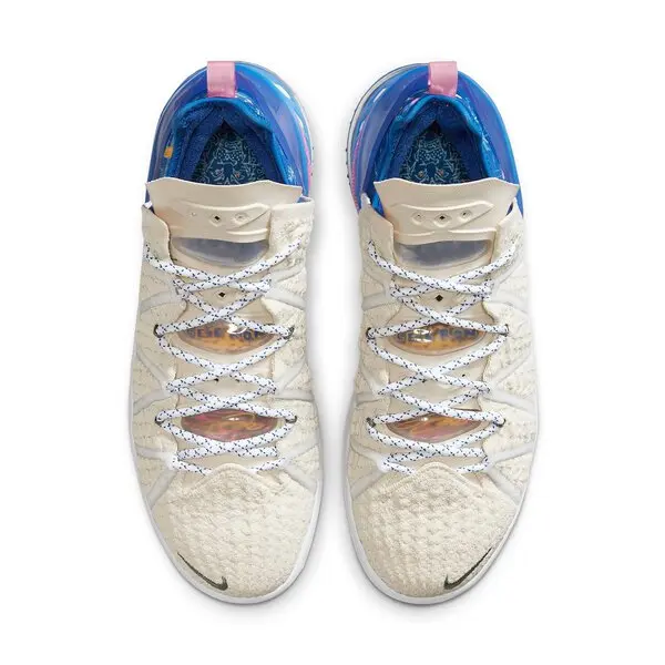 Nike Lebron 18 'los Angeles Day' Basketball Sneakers - White/blue