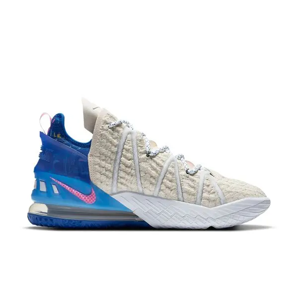 Nike Lebron 18 'los Angeles Day' Basketball Sneakers - White/blue