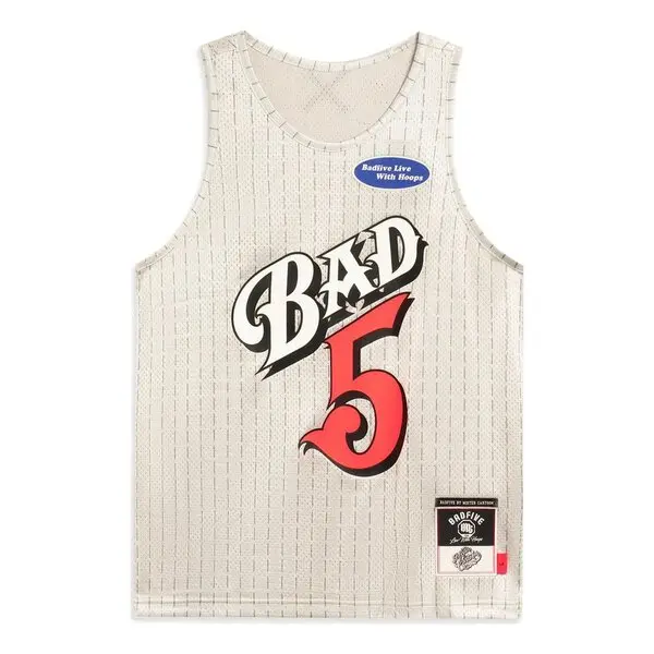 LI-NING X Mitchell & Ness Badfive Graphic Basketball Jersey - Grey/multi-color