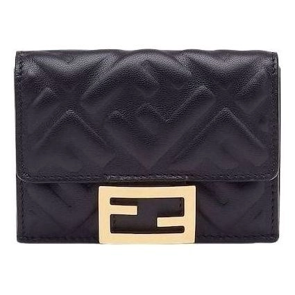 Fendi Micro Trifold Baguette Wallet - Black