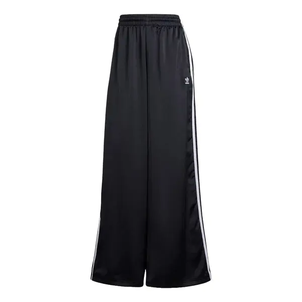 Adidas Adicolor Satin Wide Leg Track Pants - Black
