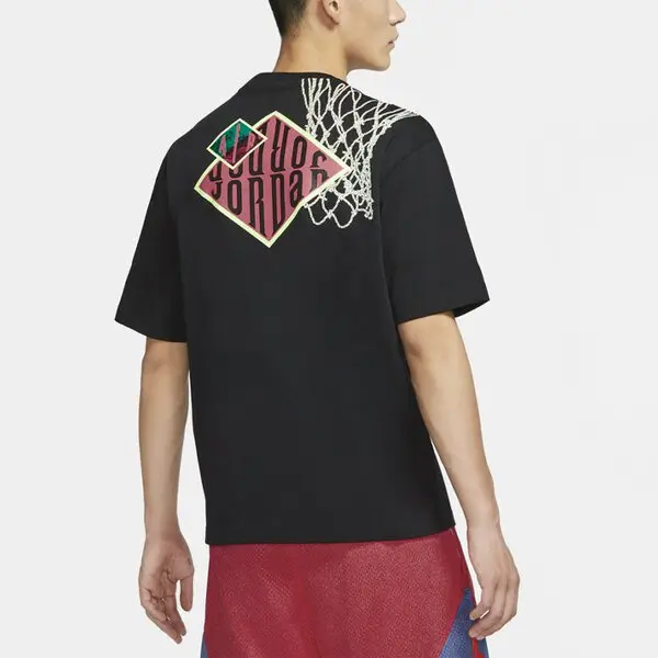 JORDAN Sport Dna Back Printing Casual Sports Short Sleeve - Black