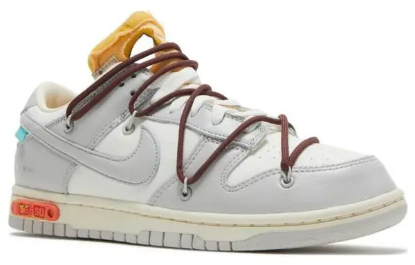 Nike Off-white X Dunk Low "lot 46 Of 50" Sneakers - Gray/white