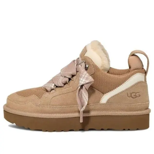 UGG Lowmel Canvas Mesh And Suede Lace-up Casual Shoes - Sand
