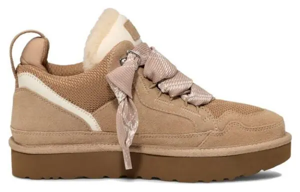 UGG Lowmel Canvas Mesh And Suede Lace-up Casual Shoes - Sand