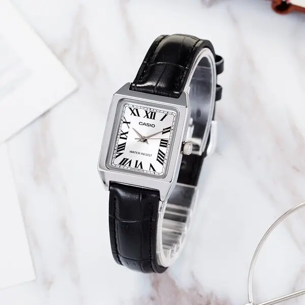 Casio Vintage Leather Square Analog Watch