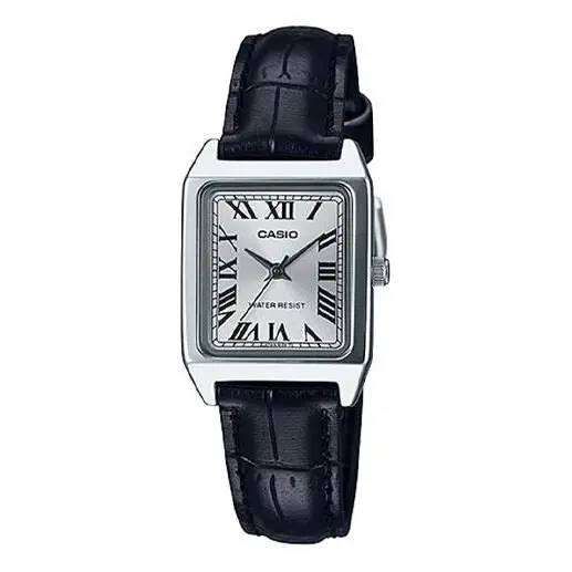 Casio Vintage Leather Square Analog Watch - White