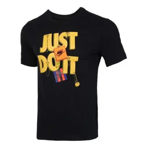 Nike Dri-fit Just Do It. Alphabet Print Short Sleeve T-shirt - Black