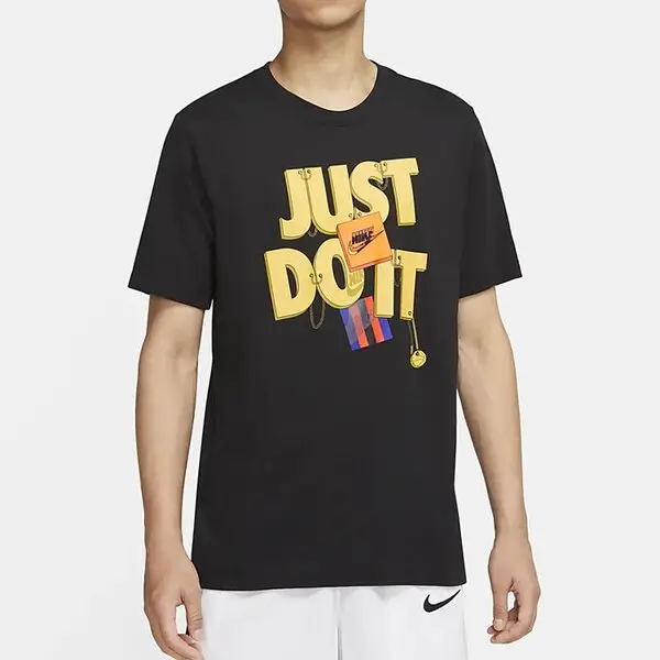 Nike Dri-fit Just Do It. Alphabet Print Short Sleeve T-shirt - Black