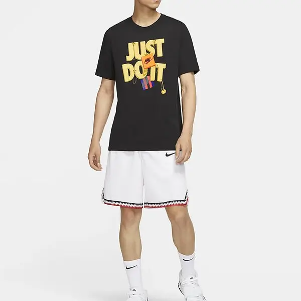 Nike Dri-fit Just Do It. Alphabet Print Short Sleeve T-shirt - Black