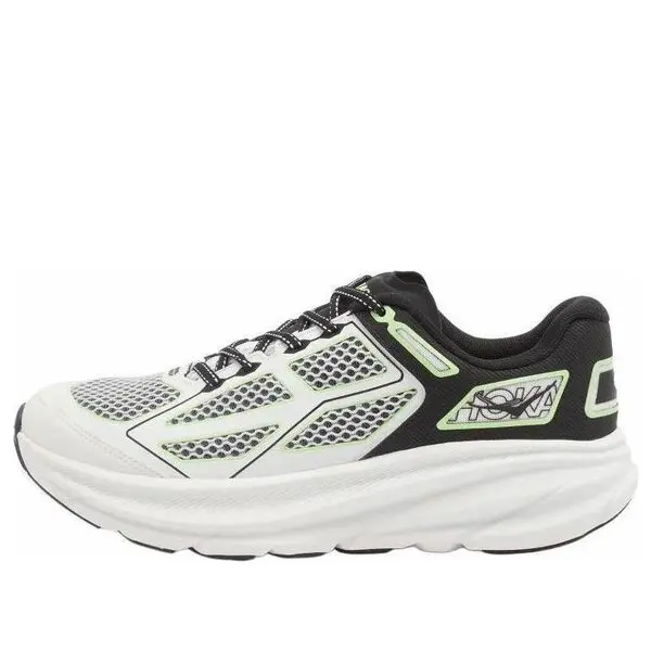 Hoka One One Clifton One9 Athletic Sneakers - Black/white/green