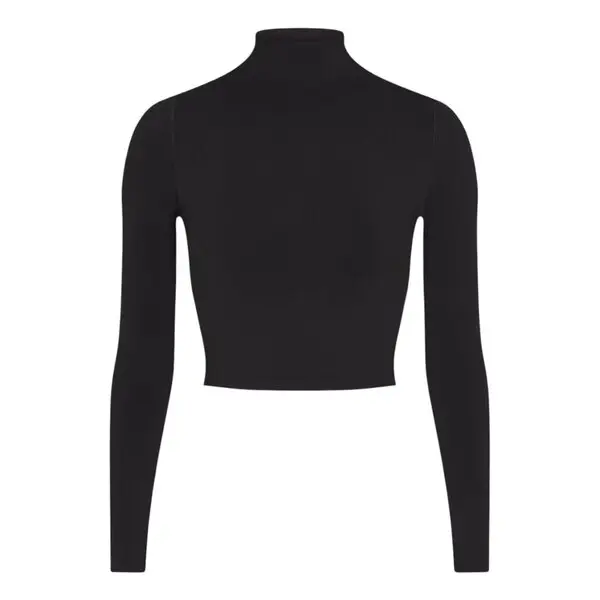 Nike X Skims Vintage Seamless Mock-neck Crop Top - Obsidian