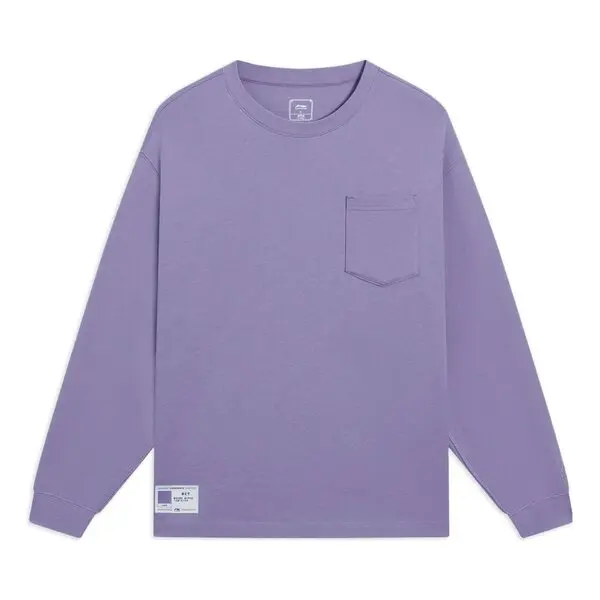 LI-NING Chinese Color Pocket Long Sleeve T-shirt - Purple