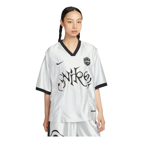 Nike Short-sleeved Relaxed Fit Knit Jersey - Metallic Silver