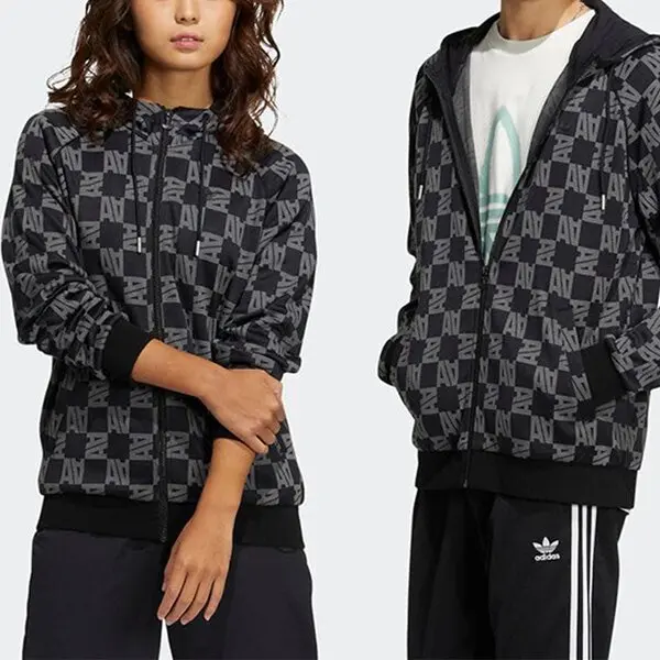 Adidas Monogrammed Zip-up Hoodie