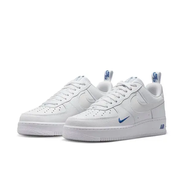 Nike Force 1 Low Cut Out Sneakers - White/blue