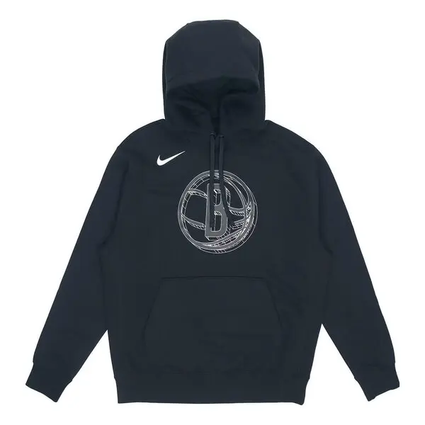 Nike Nba Brooklyn Nets Casual Sports Printing Hoodie - Black