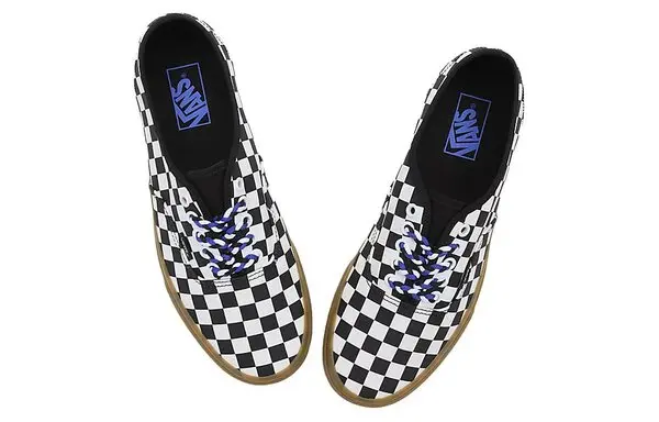 VANS Authentic Checkerboard Lace-up Sneakers - Black/white/gum